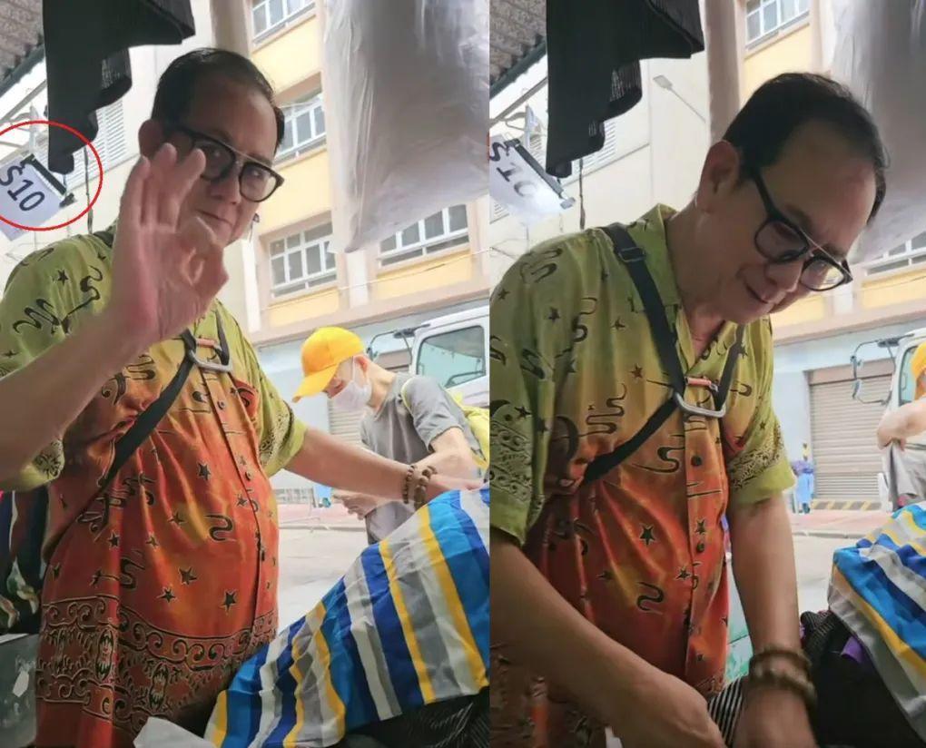 73-year-old Hong Kong star Pan Zhiwen chooses clothes at a roadside shop - iMedia