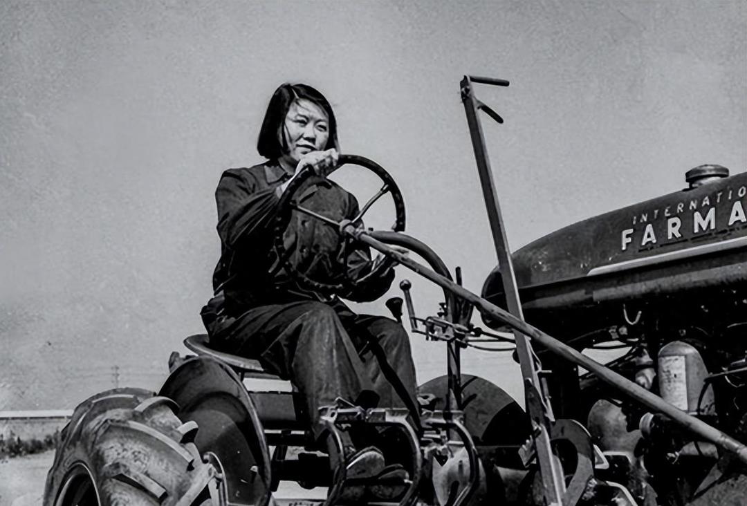 She is the first female tractor driver in China. She is printed on the ...