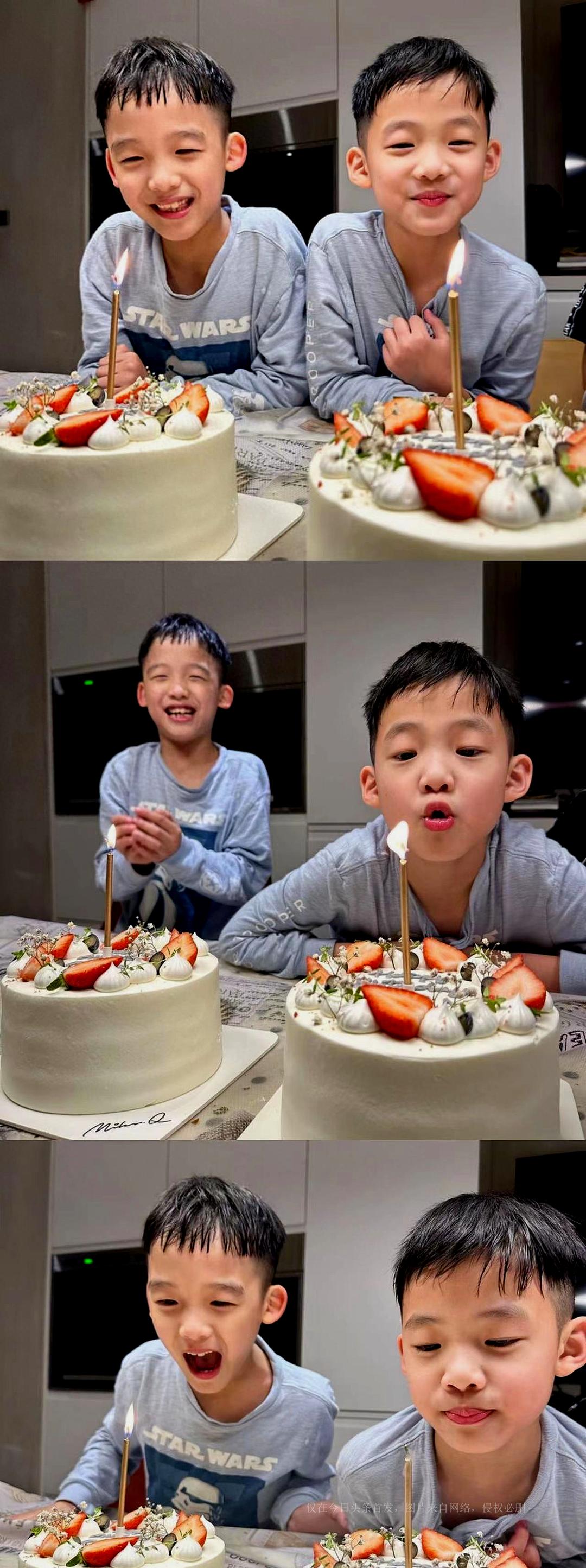 Review of Chen Jianzhou celebrating the birthday of his 8-year-old twin ...