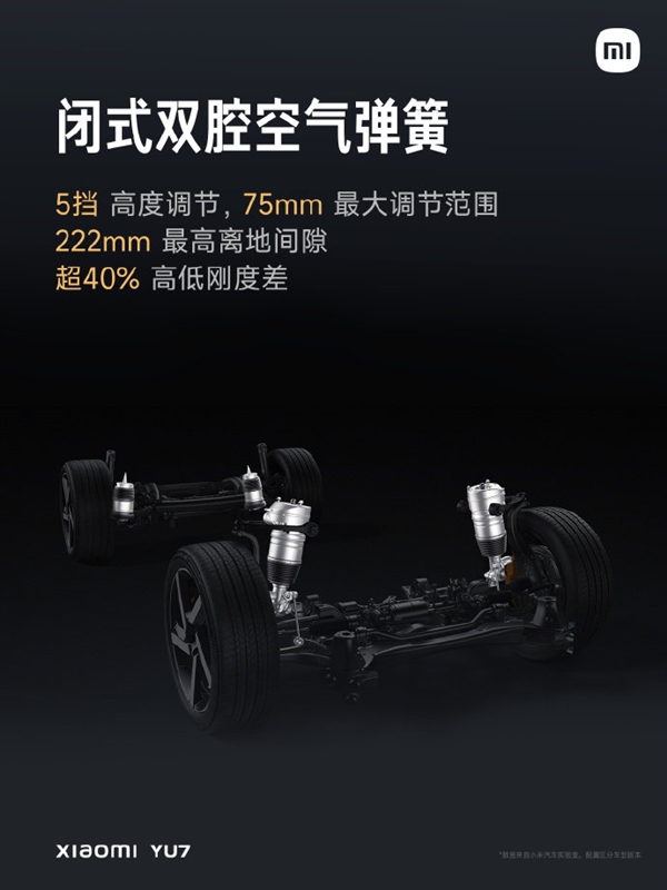 Xiaomi YU7 closed double-chamber air spring system detailed explanation ...