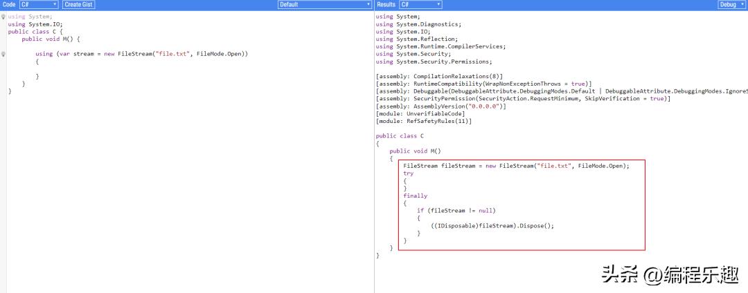 SharpLab: .Net decompilation tool, convenient for viewing decompiled ...
