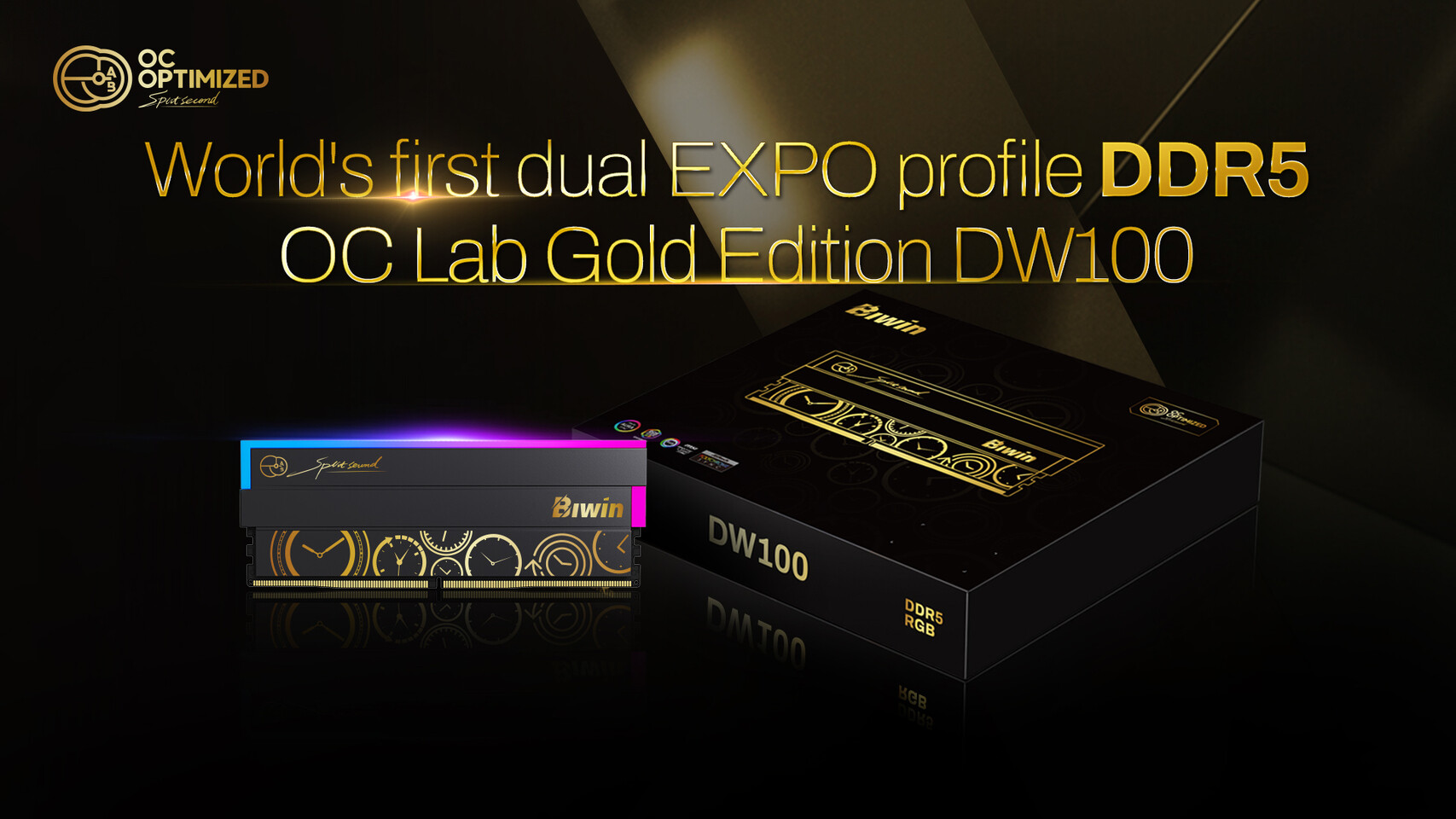 Black and gold appearance, BIWIN releases the world's first dual-speed EXPO memory DW100 OCLAB ...