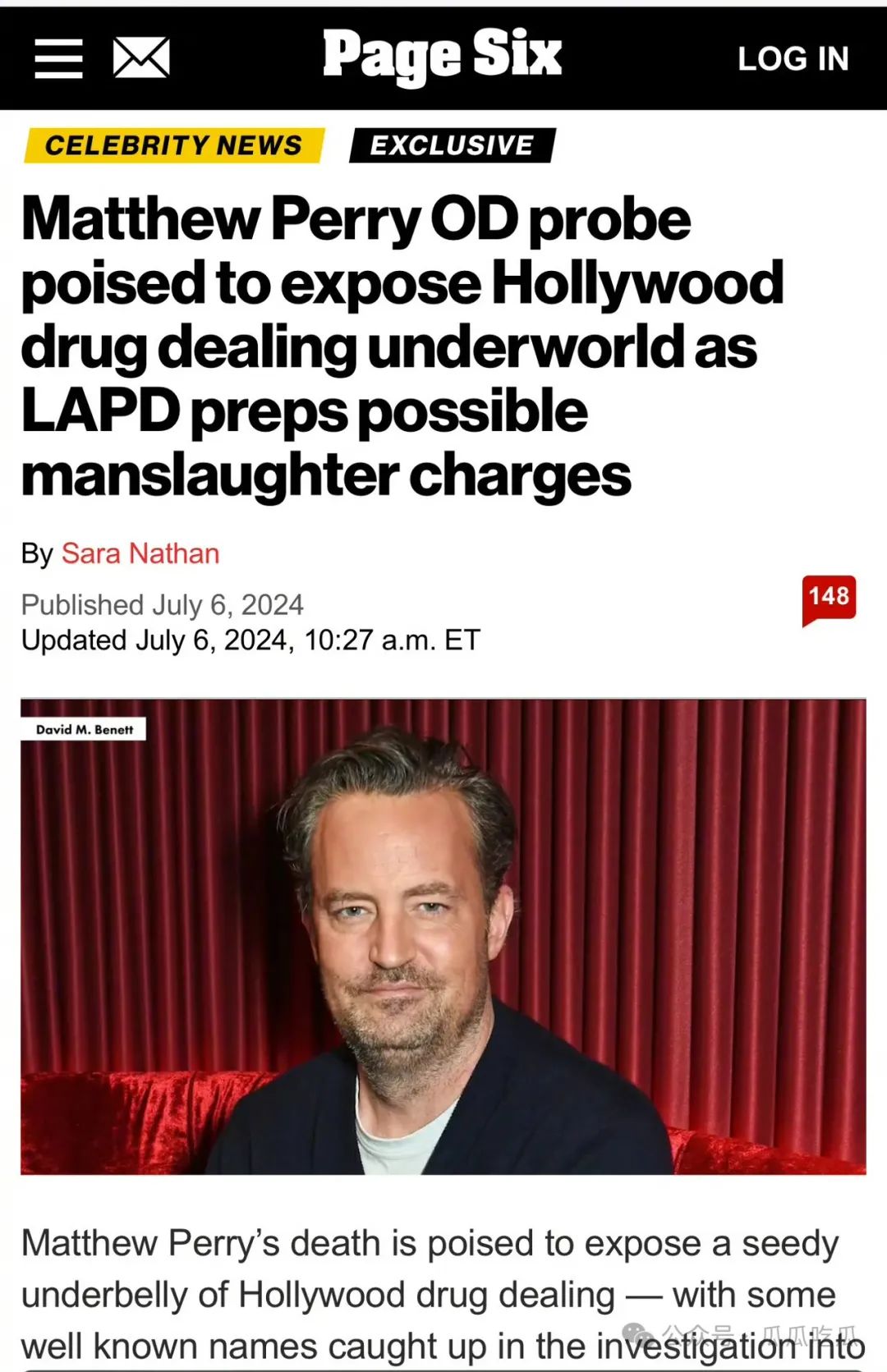 The cause of death of Matthew Perry from "Friends" is revealed, and it ...