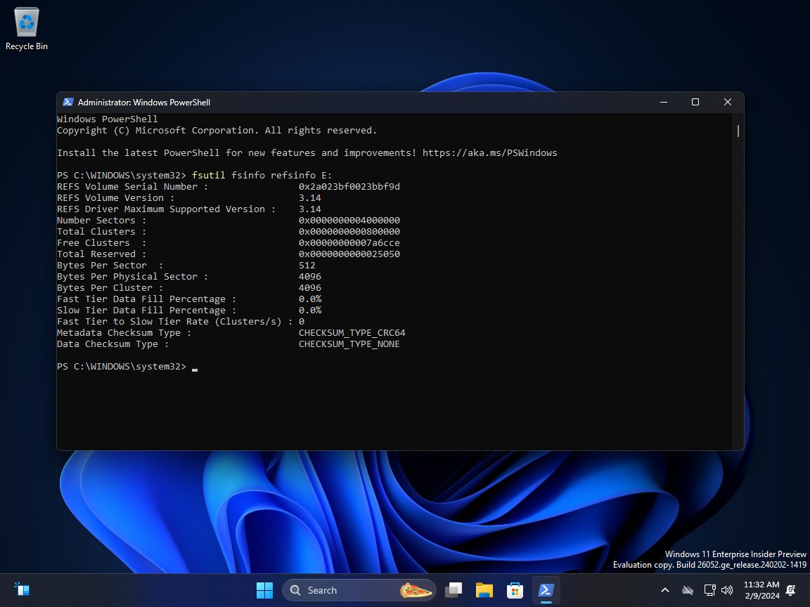 Microsoft Win11 26052 preview version has updated ReFS to version 3.14 - iMedia