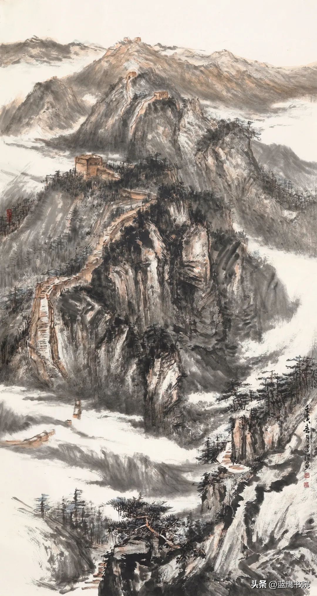 Wang Xueli's Landscape Painting Art: The Great Wall of China - iMedia