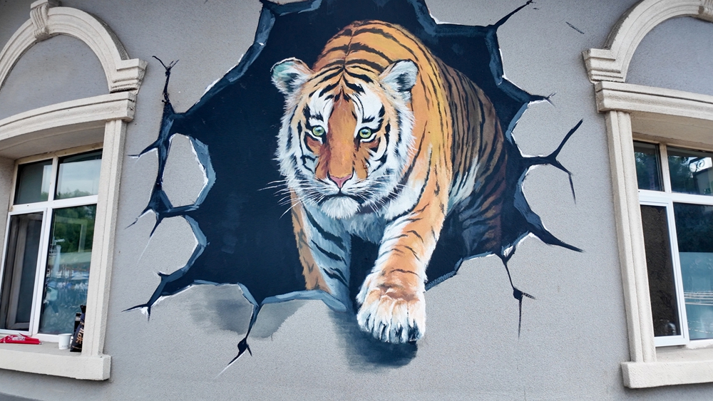 The Northeast Tiger Park has unveiled a 3D "Tiger Valley Wonder", come ...