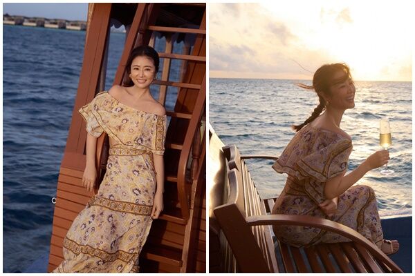 Ruby Lin posted beautiful photos on vacation at the beach, revealing her true state at the age ...